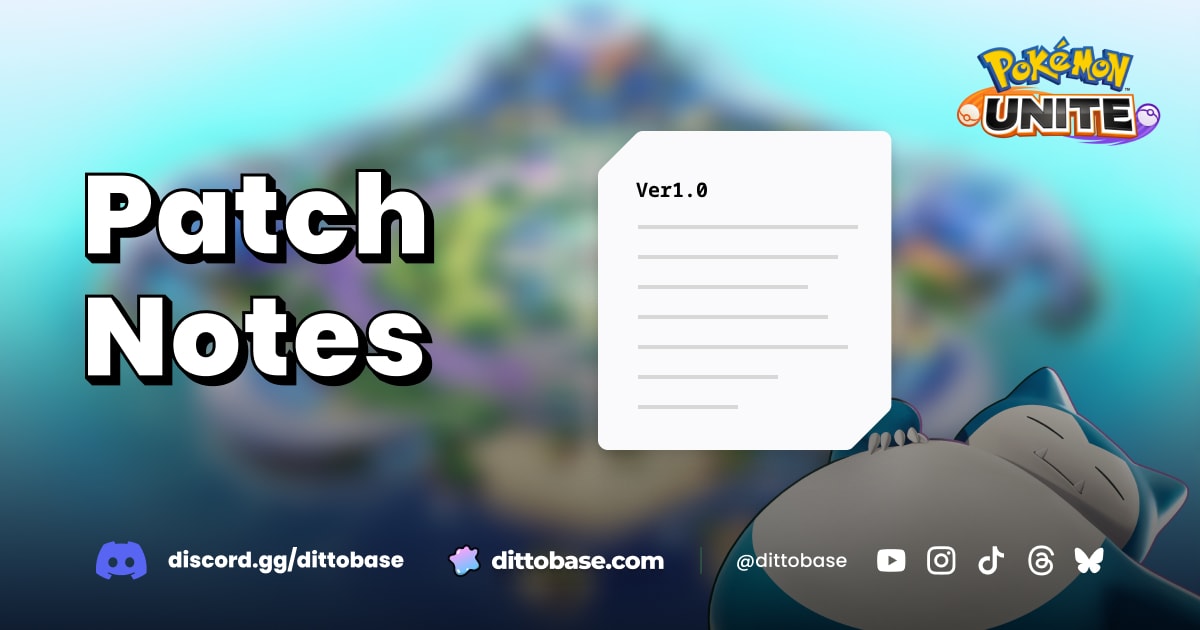Pokémon Unite Patch Notes | Dittobase
